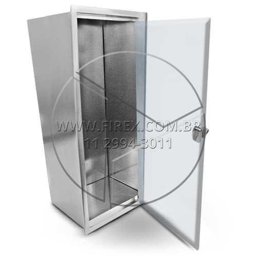 Abrigo para Extintor em Aço Inox de Embutir 65x27x20 cm com Porta em ...